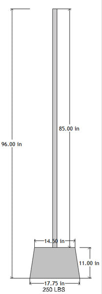 Concrete Base With Post - Barricade Traffic Services